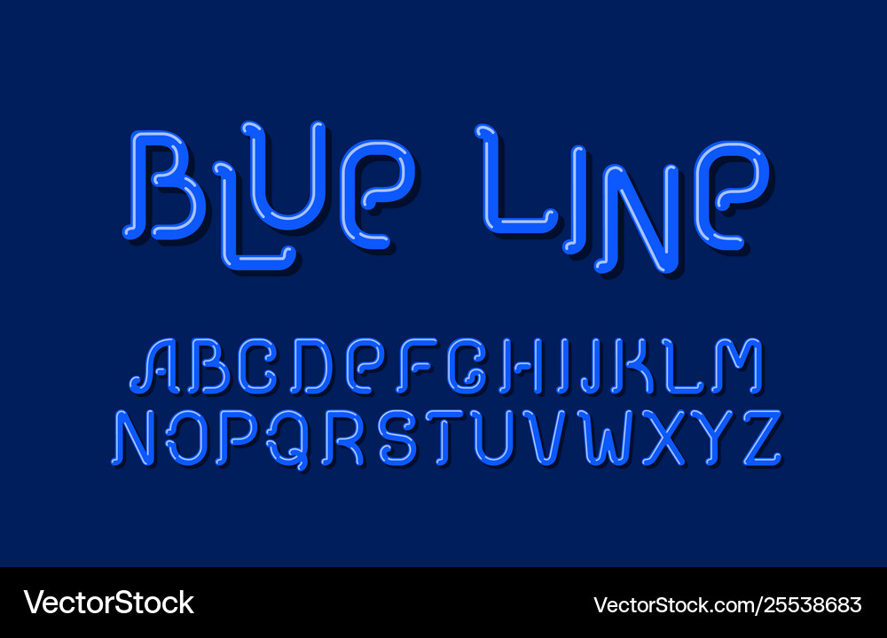 Blue line sign design letter set style Royalty Free Vector
