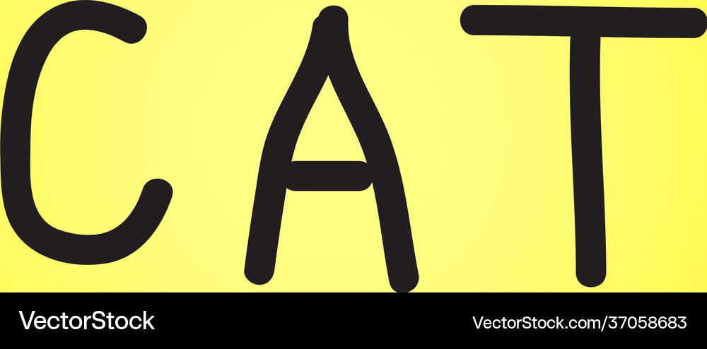 Cat word on a note paper with pin on white Vector Image