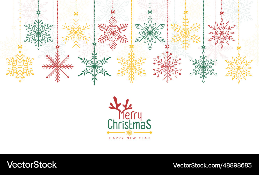 Christmas background with snowflakes banner Vector Image