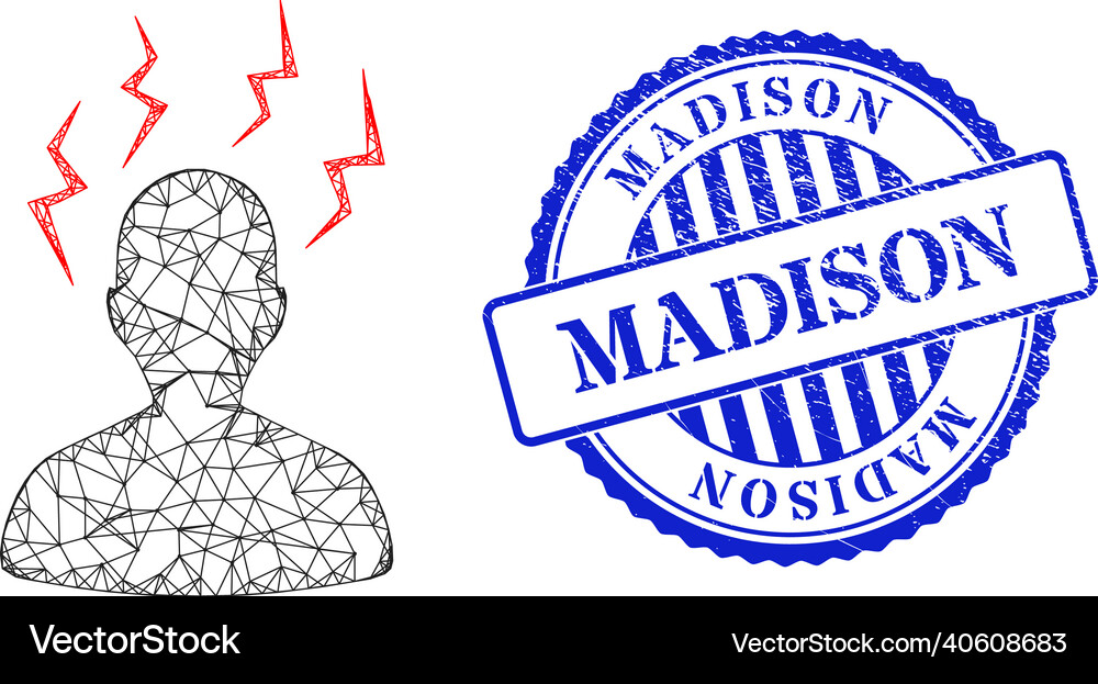Distress madison stamp and net head migrain Vector Image