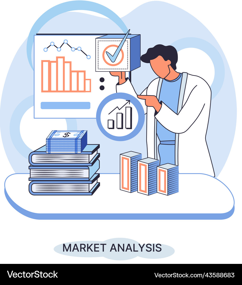 Market analysis metaphor marketing strategy Vector Image