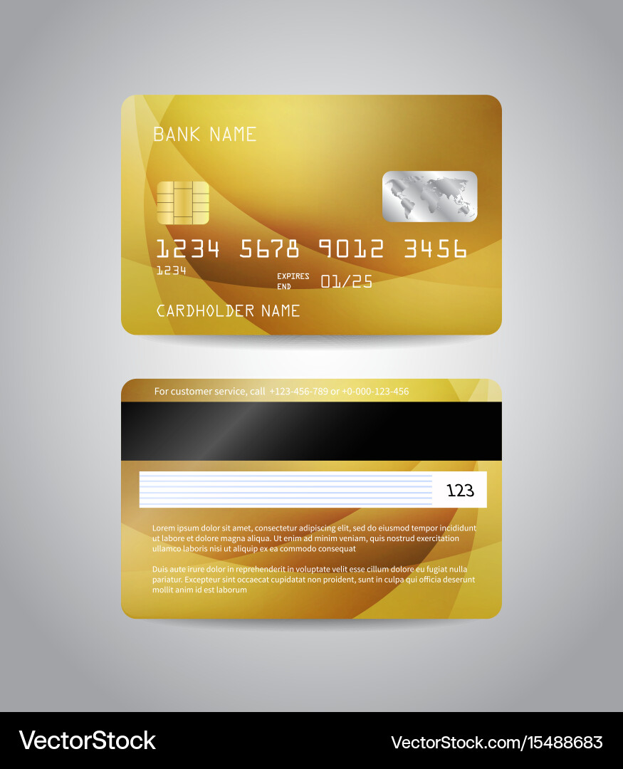 Realistic detailed credit card Royalty Free Vector Image