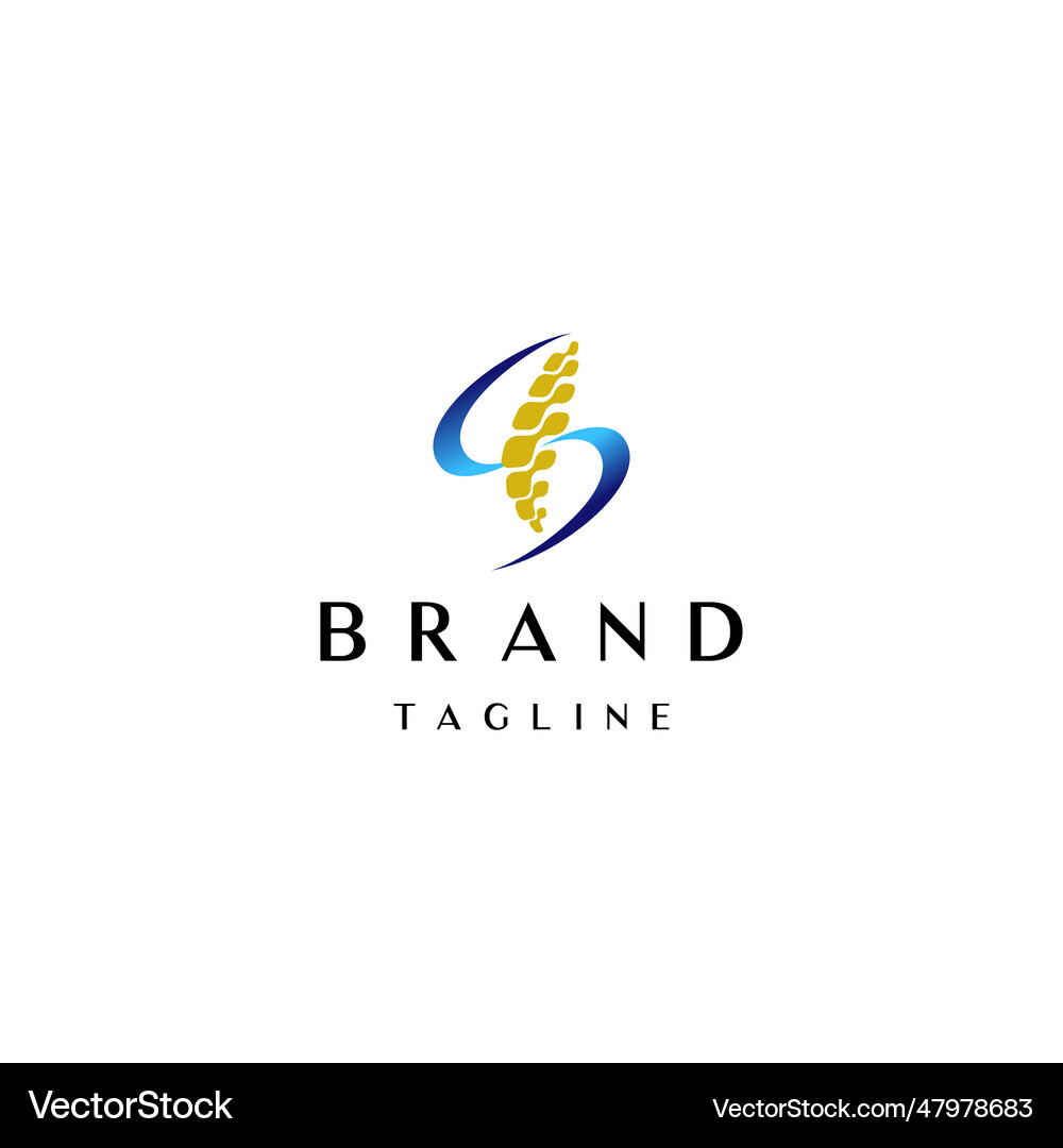 Spine icon with letter s curved lines Royalty Free Vector