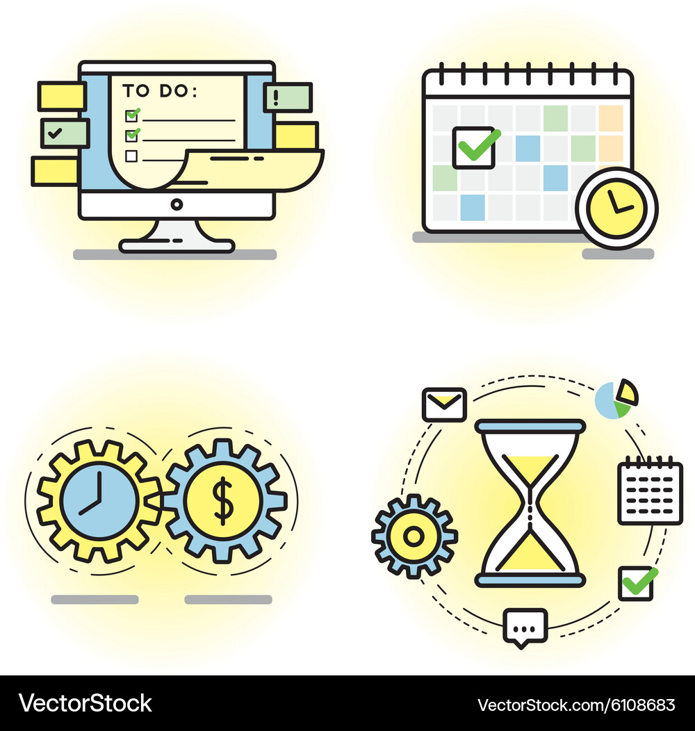 Time management and business planning graphic Vector Image