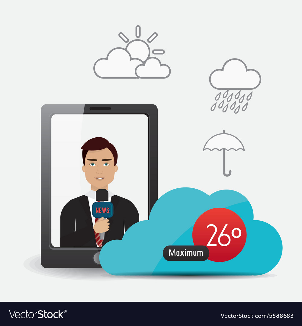 Weather mobile app design Royalty Free Vector Image