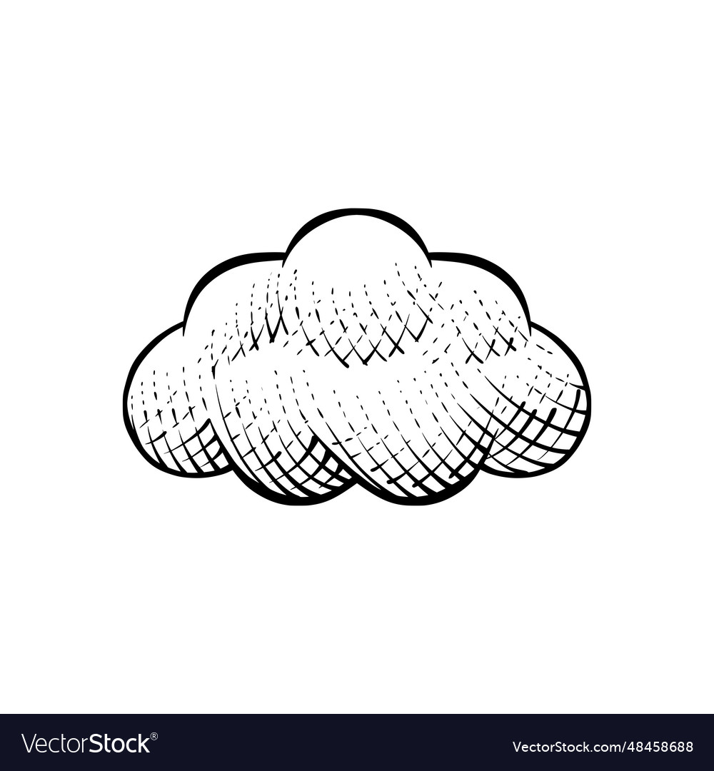Cloud hand drawn Royalty Free Vector Image - VectorStock