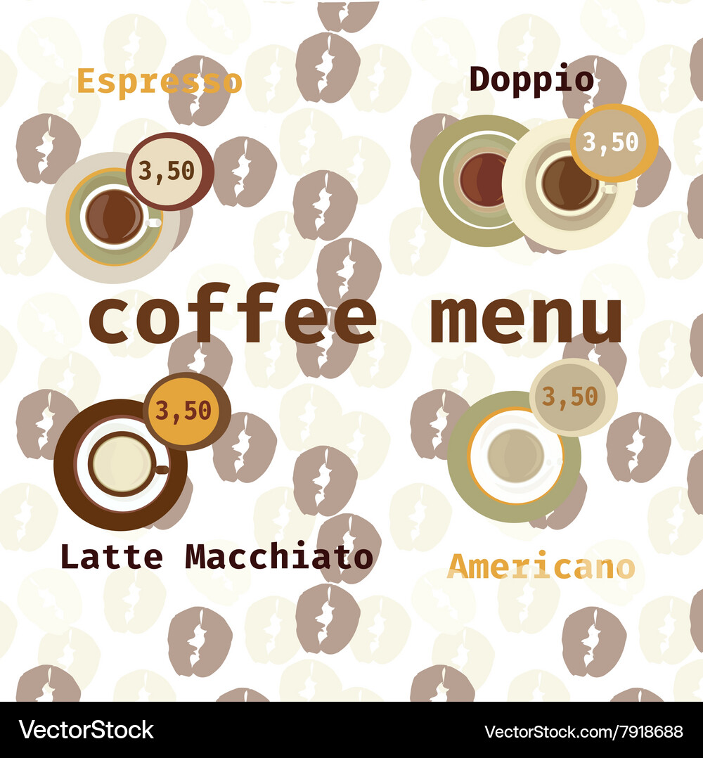 Coffee icon set menu for cafe bar shop Royalty Free Vector