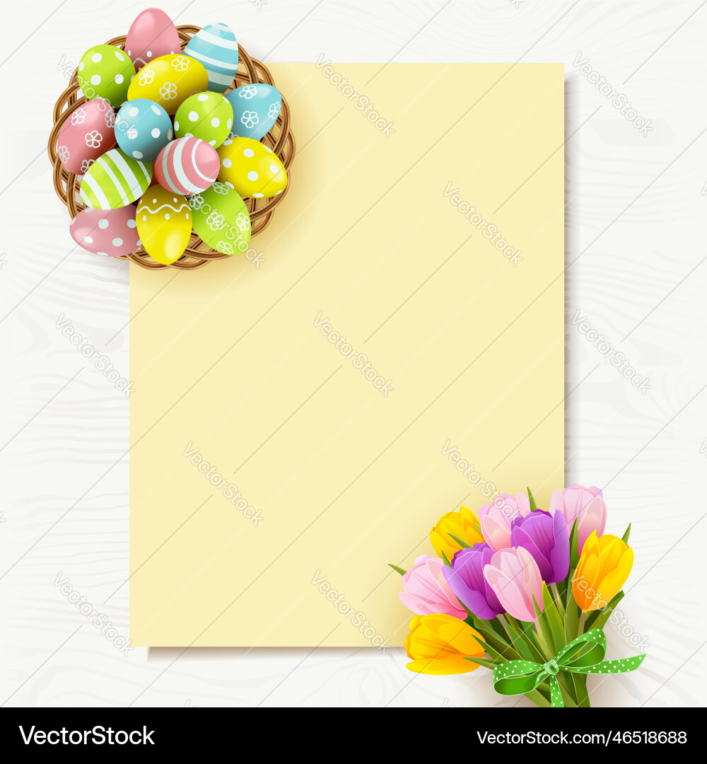 Easter background with tulips Royalty Free Vector Image