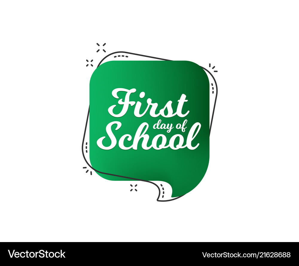 First day of school icon back Royalty Free Vector Image