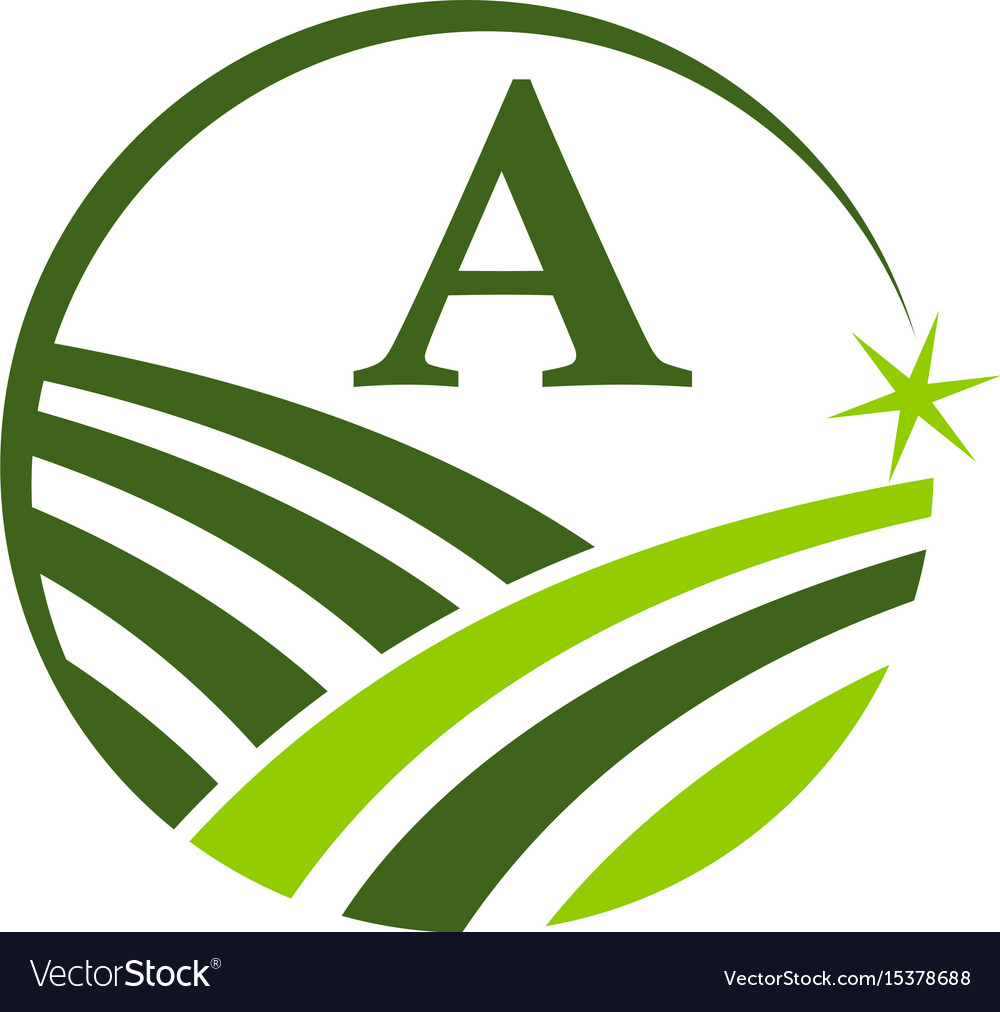 Green project solution center initial Royalty Free Vector