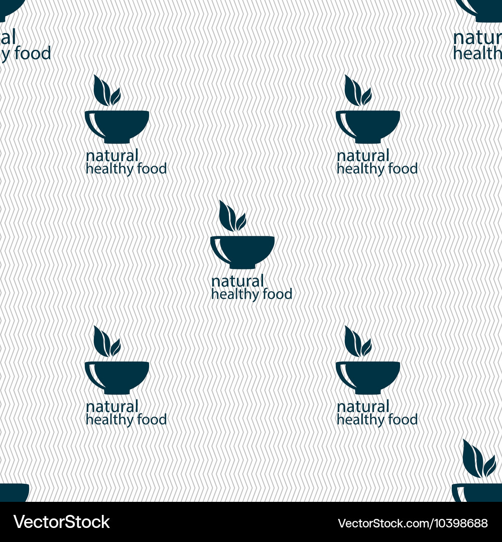 Healthy food concept sign seamless pattern Vector Image