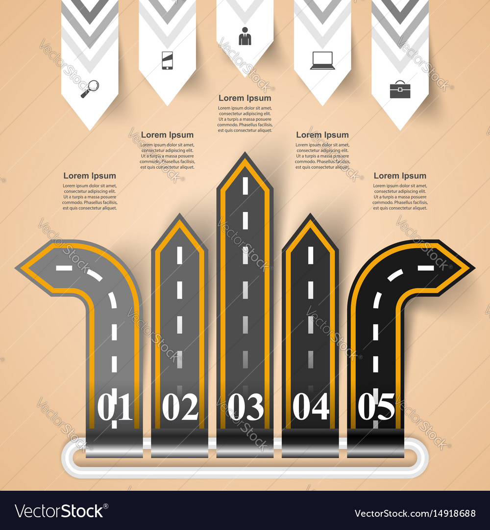 Road infographic design template and marketing Vector Image