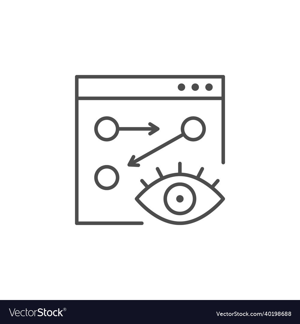 Website focus attention line icon Royalty Free Vector Image