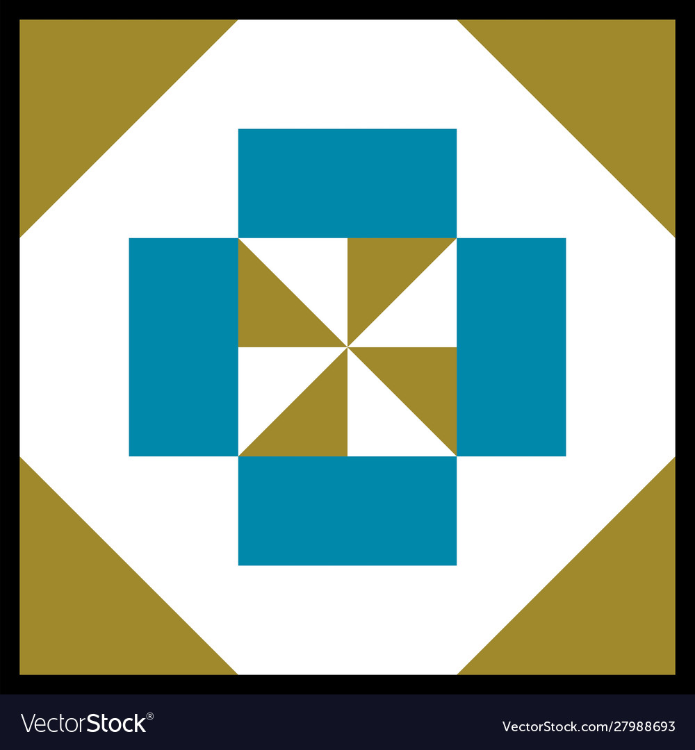 Barn quilt pattern amish patchwork design Vector Image