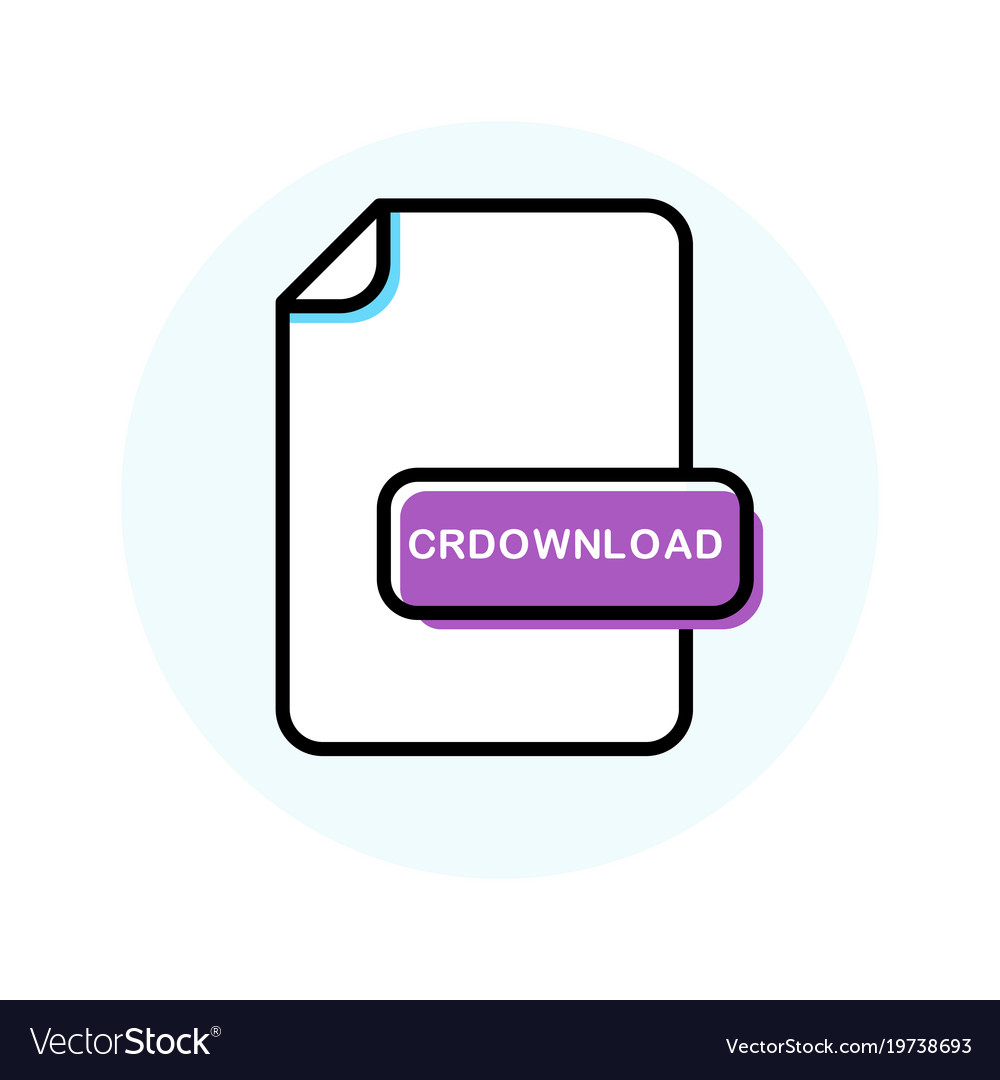 Crdownload File Format Extension Color Line Icon Vector Image
