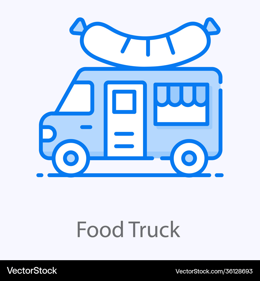 Food truck Royalty Free Vector Image - VectorStock
