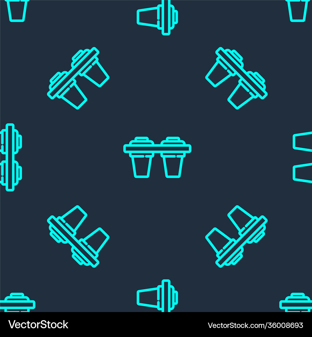 Green line water filter icon isolated seamless Vector Image