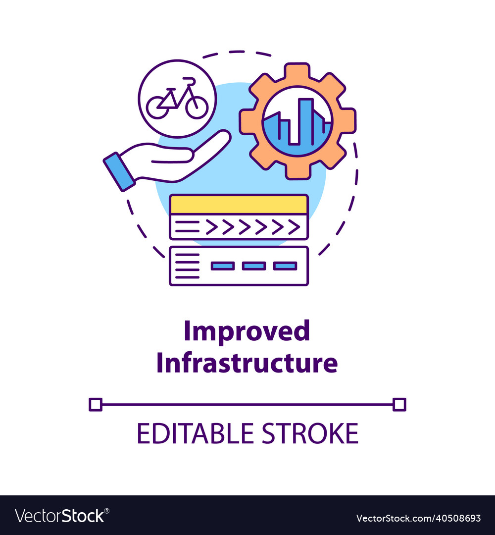 Improved infrastructure concept icon Royalty Free Vector