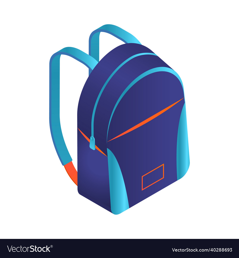 Isometric backpack graduation composition Vector Image