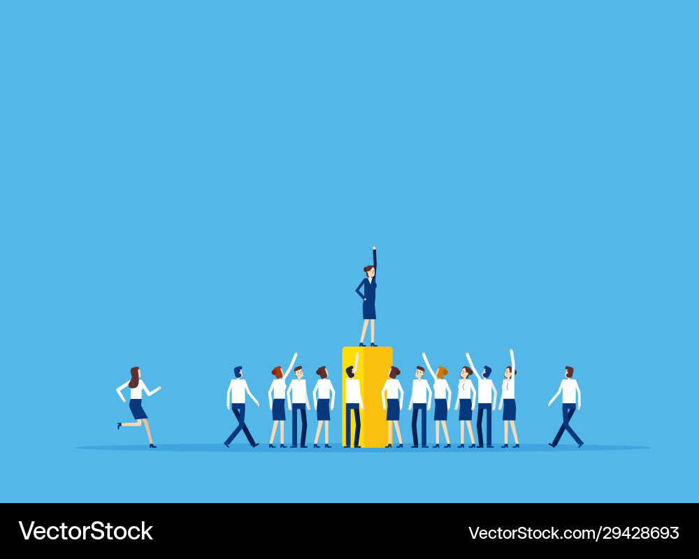 Leader speech and crowd people business Royalty Free Vector
