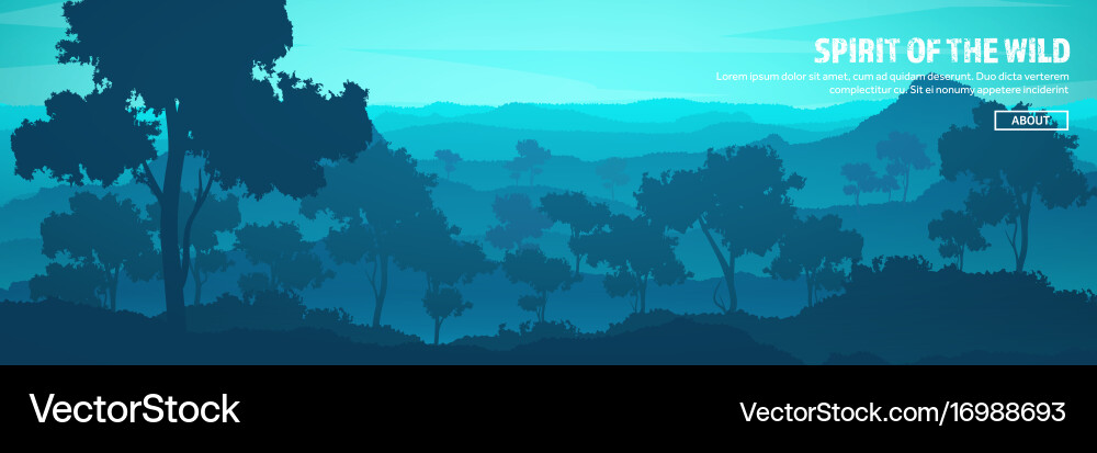 Mountains and forest header wild nature landscape Vector Image