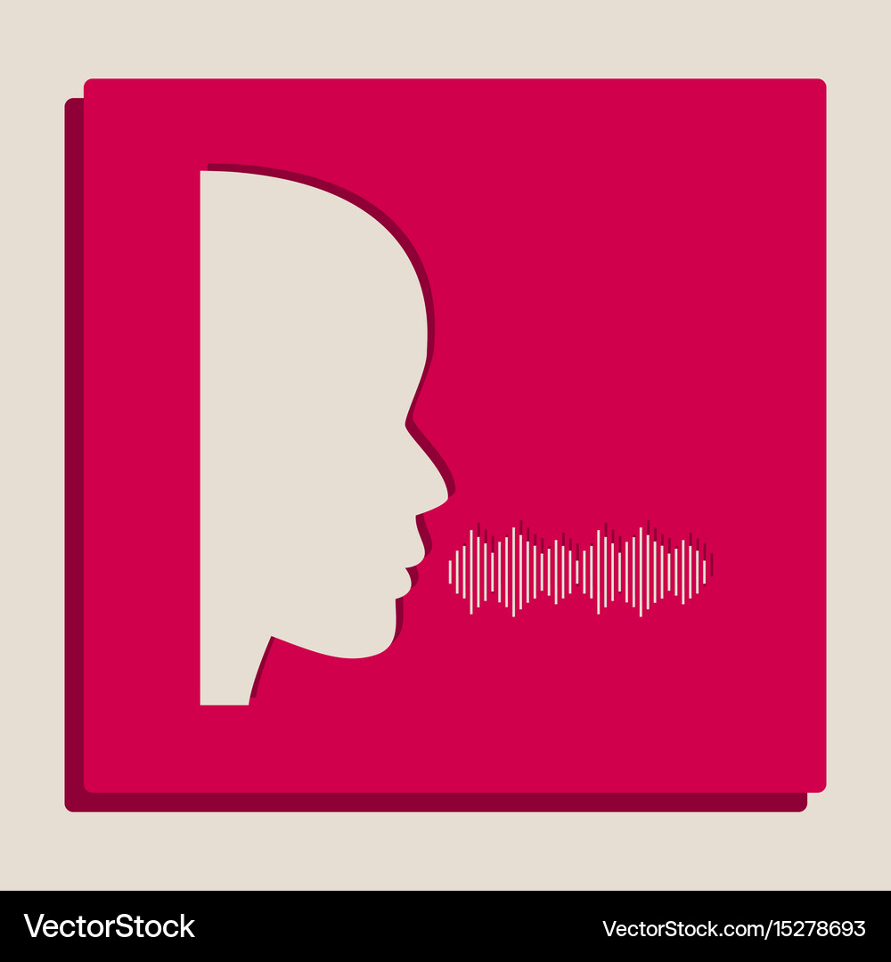 People speaking or singing sign grayscale Vector Image