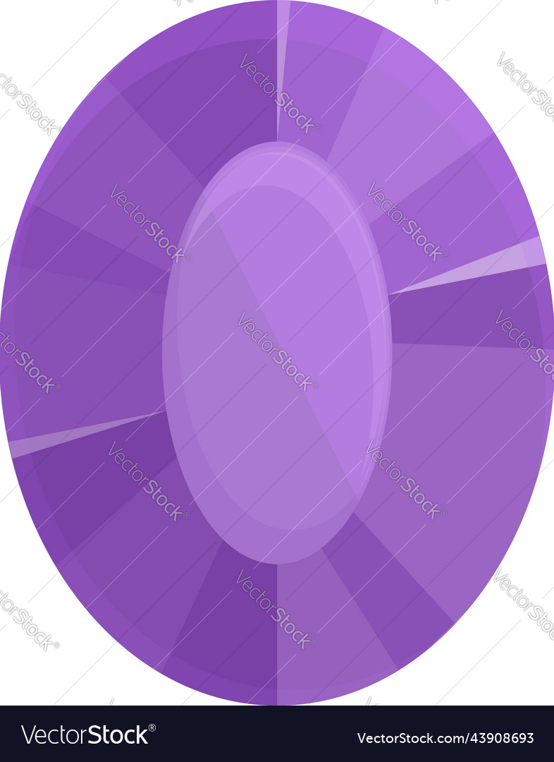 Purple gemstone icon cartoon gem stone Royalty Free Vector