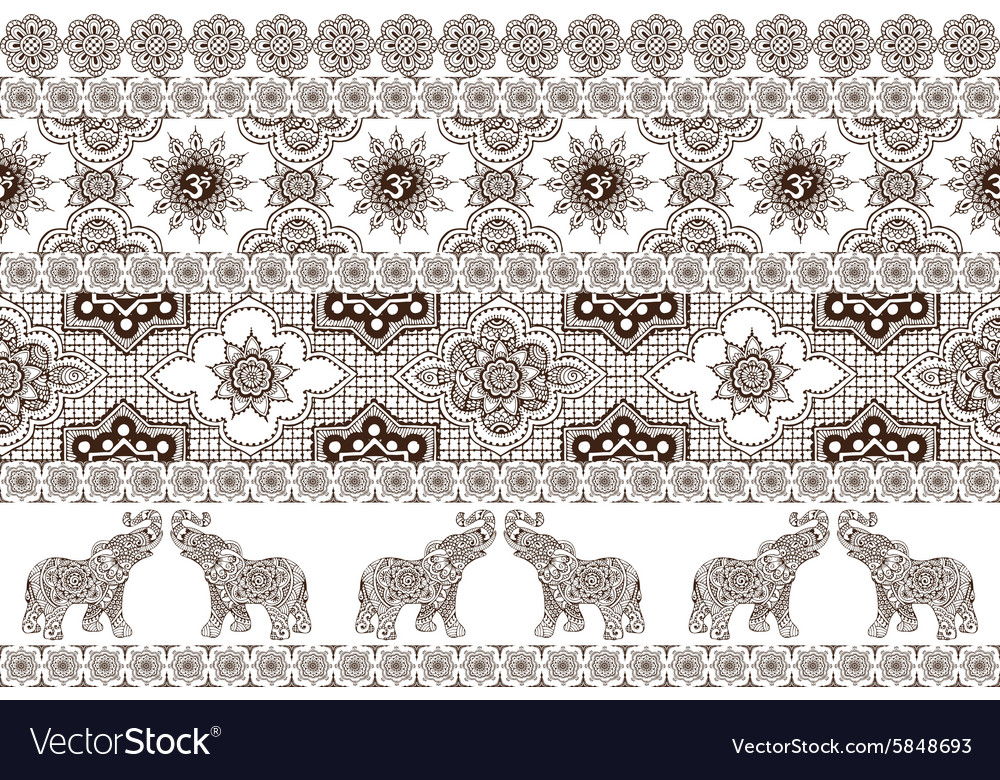 Seamless pattern with ornaments Royalty Free Vector Image