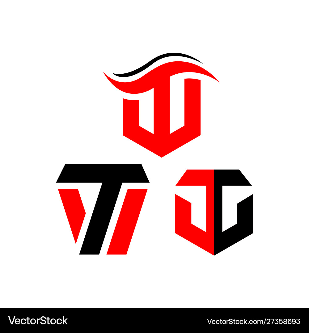 Set letter t logos modern tw logo design Vector Image