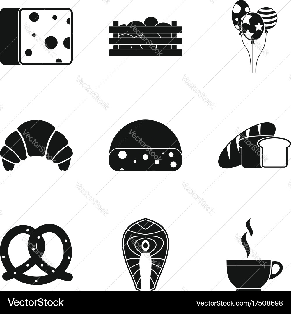 Bainty rest icons set simple style Royalty Free Vector Image