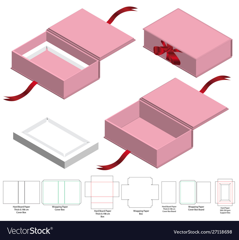 Box Packaging Die Cut Template Design 3d Mock Up Vector Image
