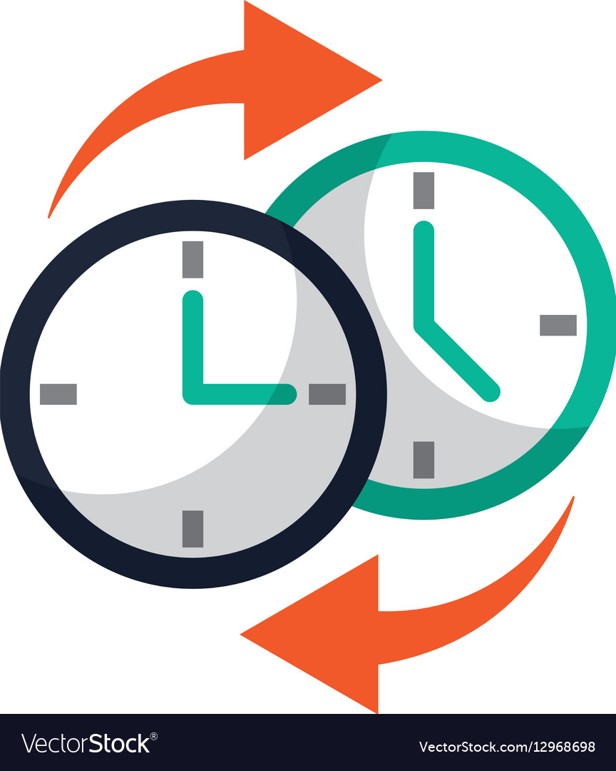 Clock time arrow around Royalty Free Vector Image