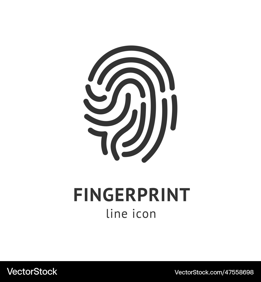 Fingerprint sign black thin line icon emblem Vector Image