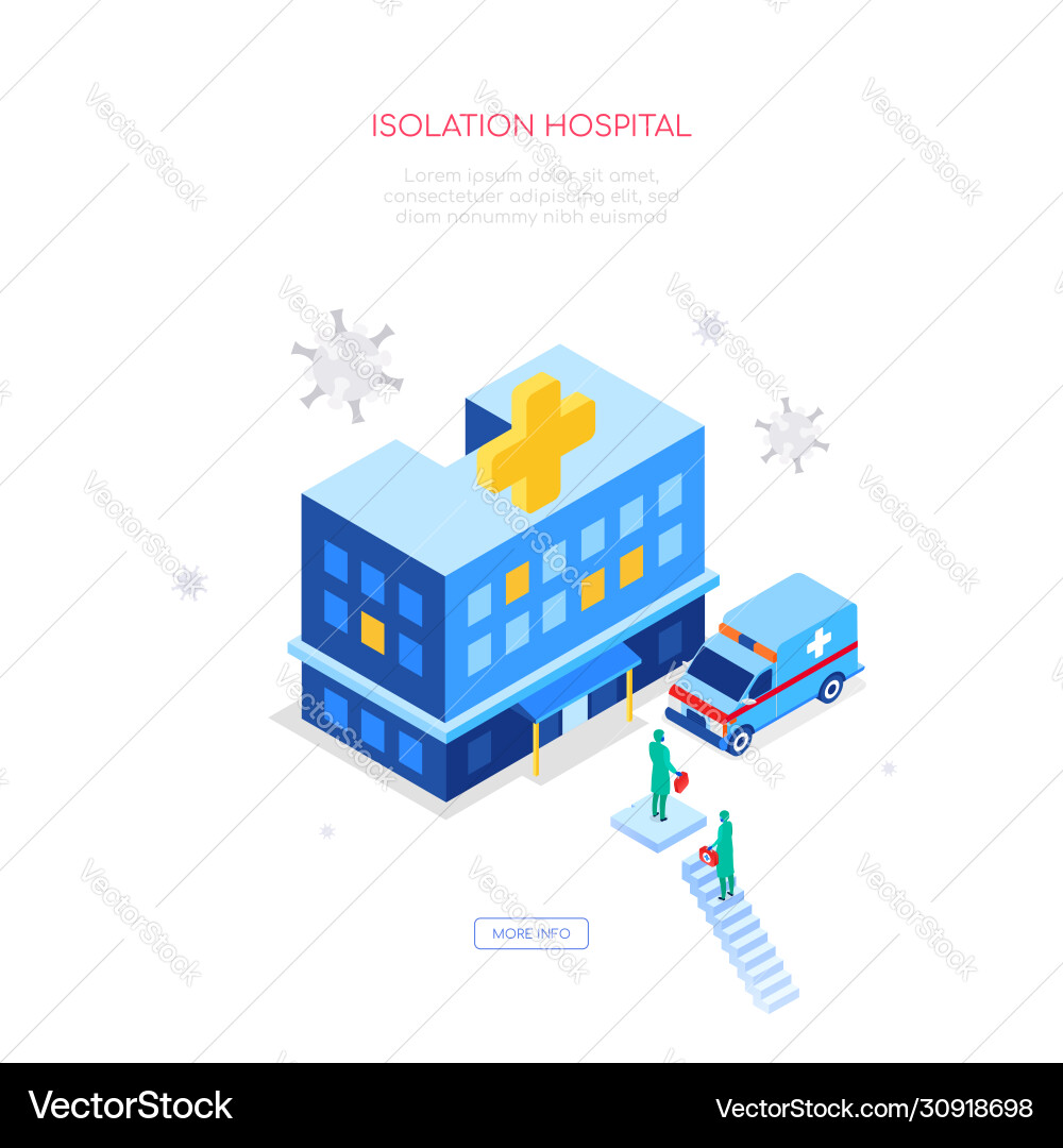 Isolation hospital - modern colorful isometric web