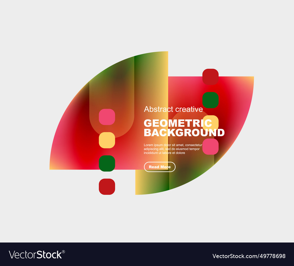 Round triangle and round square composition Vector Image