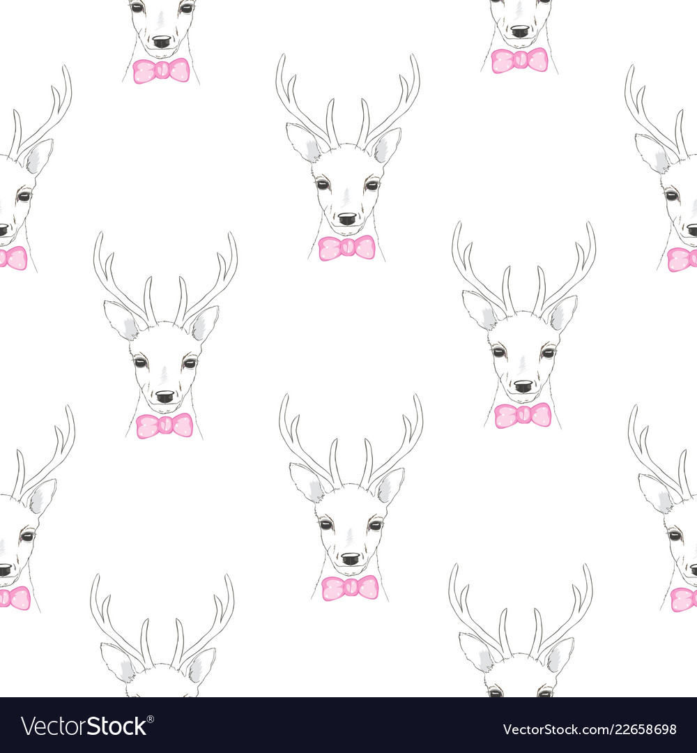 Seamless deer pattern Royalty Free Vector Image