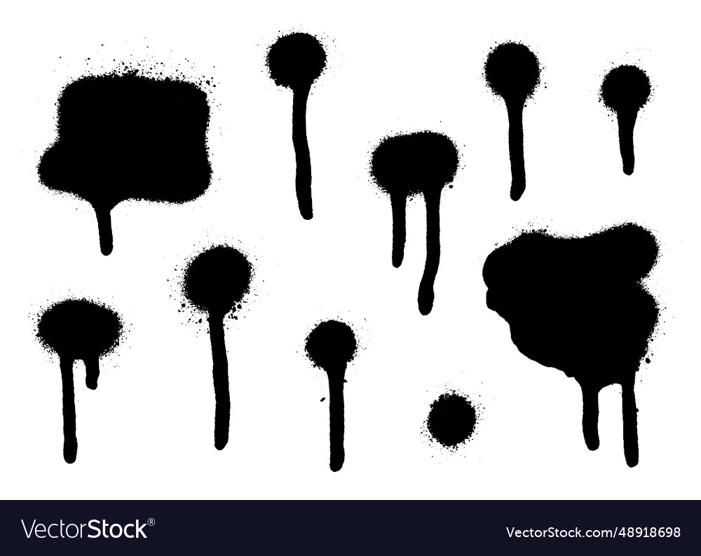 Set of graffiti spray banner paint Royalty Free Vector Image