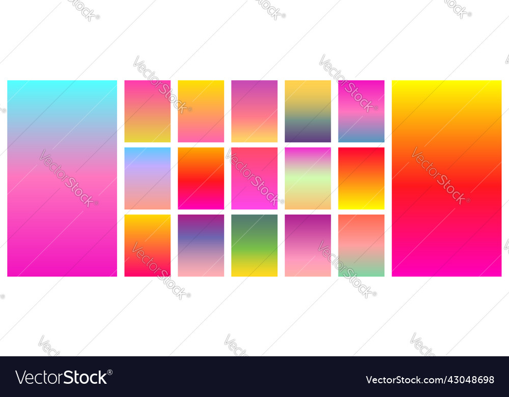 Soft sunset color gradient background set Vector Image