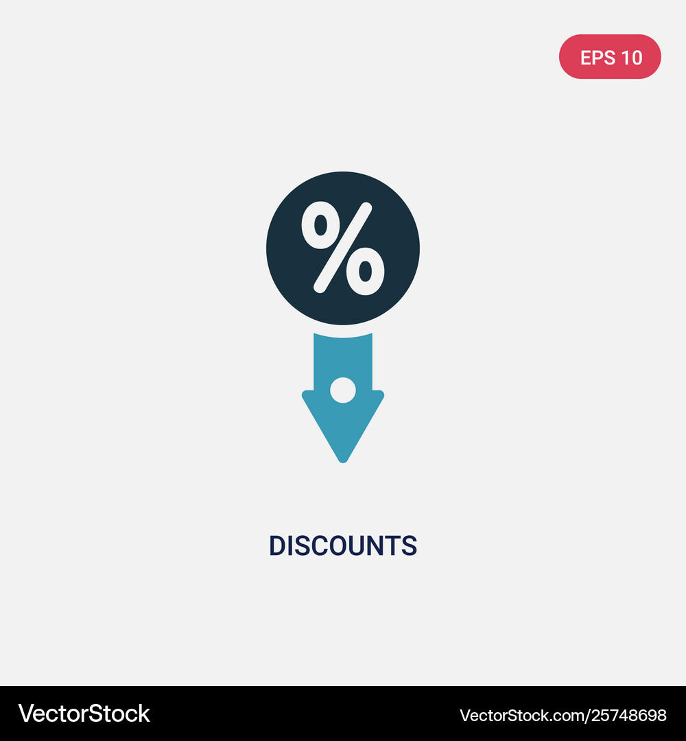 Two color discounts icon from signs concept Vector Image