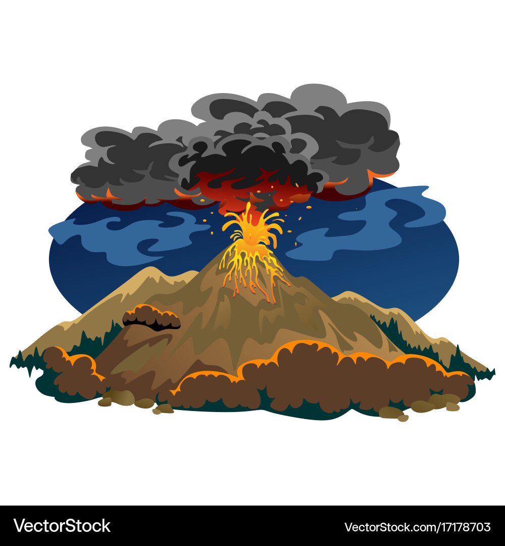 A set volcanoes varying degrees eruption Vector Image