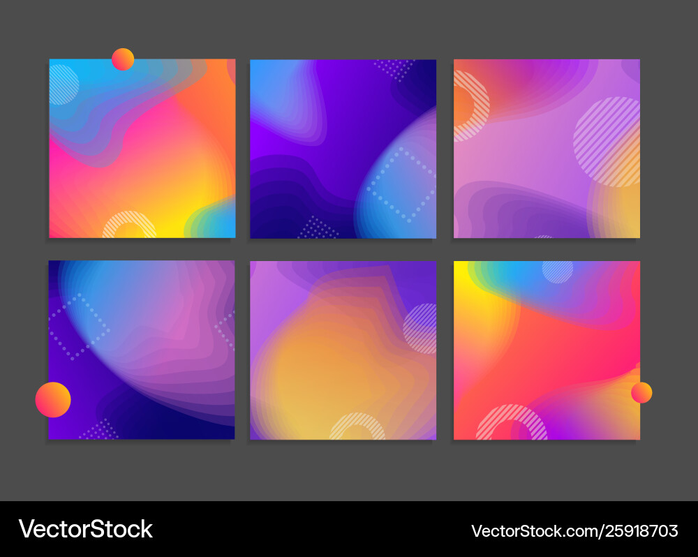 Abstract modern color design banner card set Vector Image