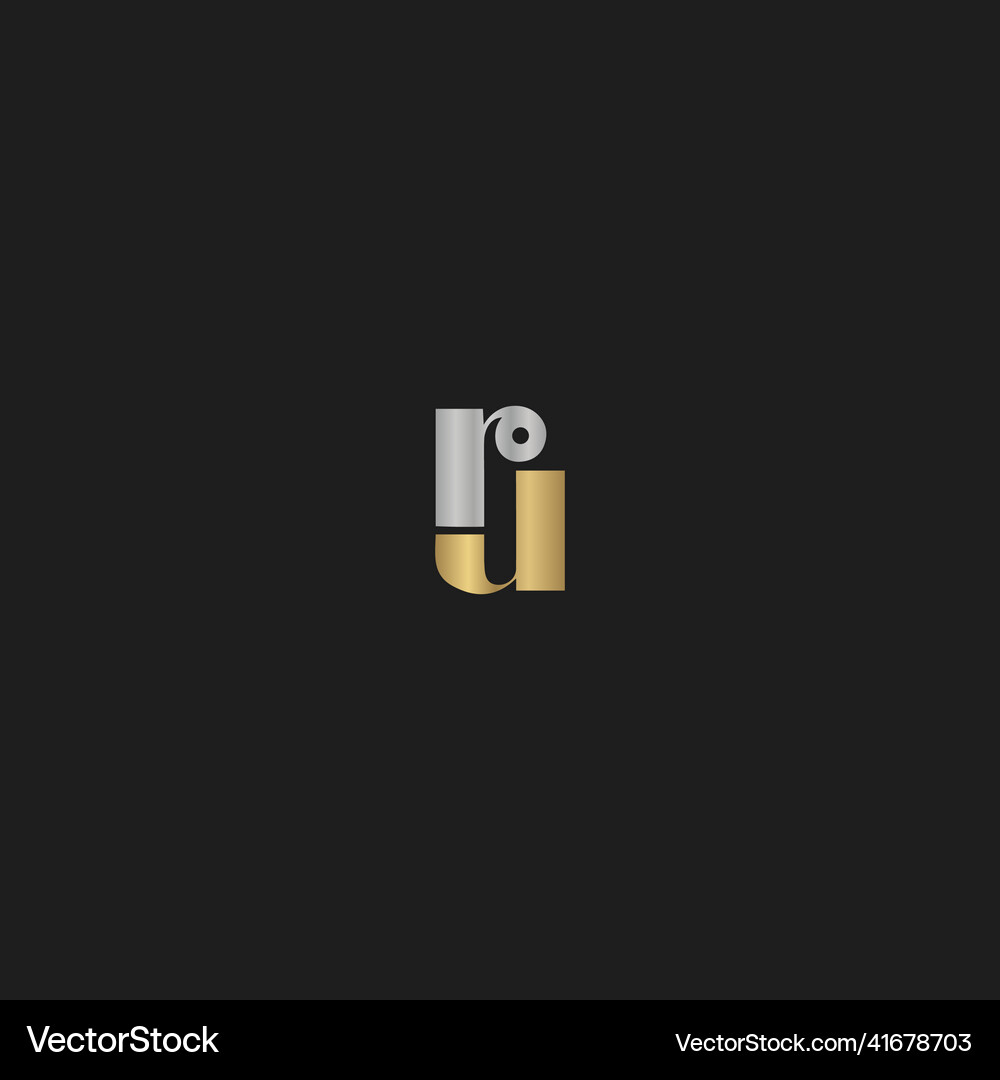 Alphabet initials logo ur ru u and r Royalty Free Vector