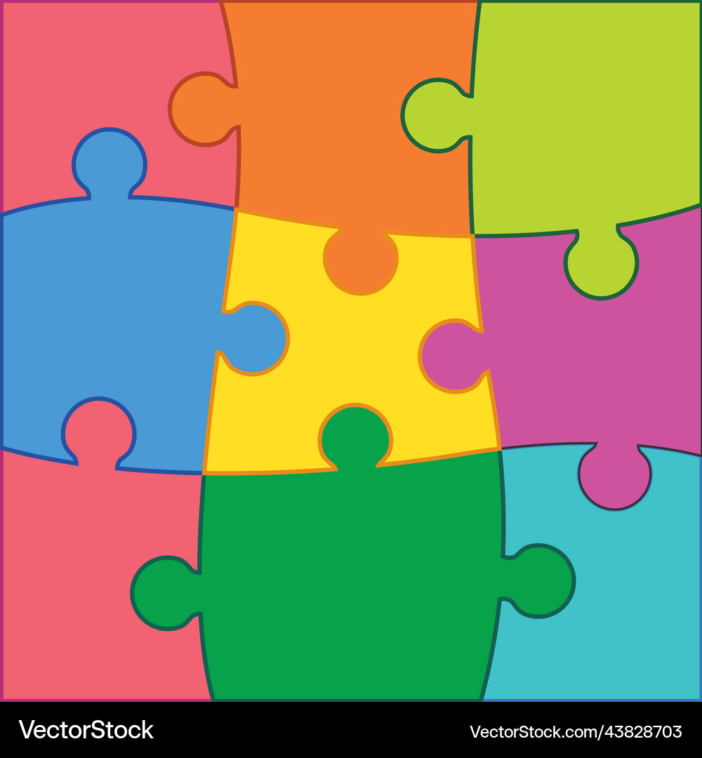 Colourful jigsaw puzzle background Royalty Free Vector Image
