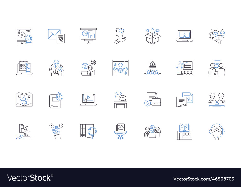Corporate structure line icons collection Vector Image