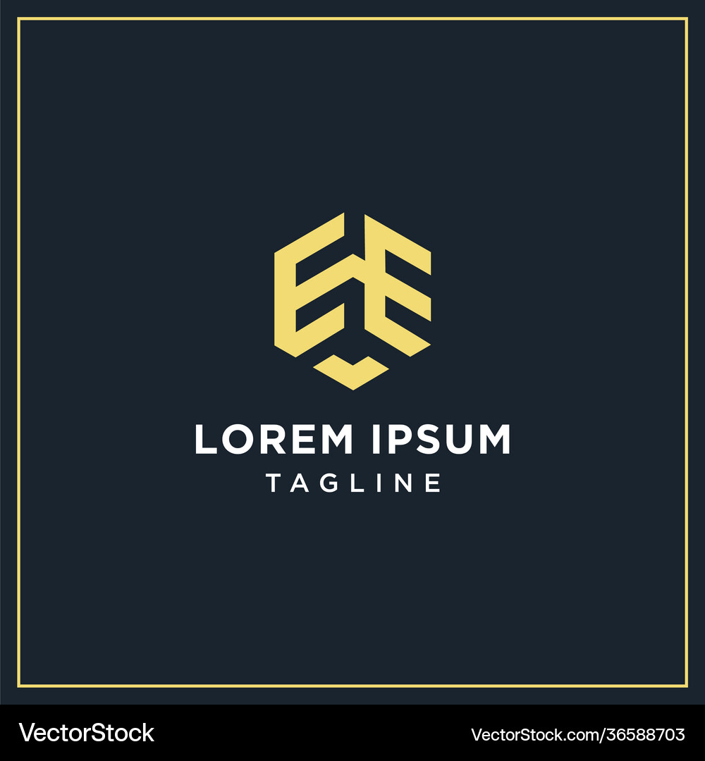 Ee hexagon logo Royalty Free Vector Image - VectorStock