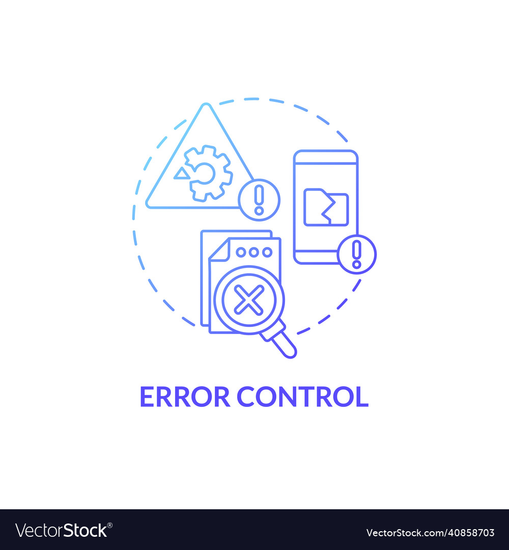 Error control blue gradient concept icon Vector Image Error control blue gradient concept icon Vector Image