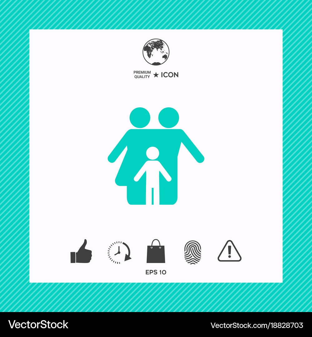 Family with child - icon Royalty Free Vector Image