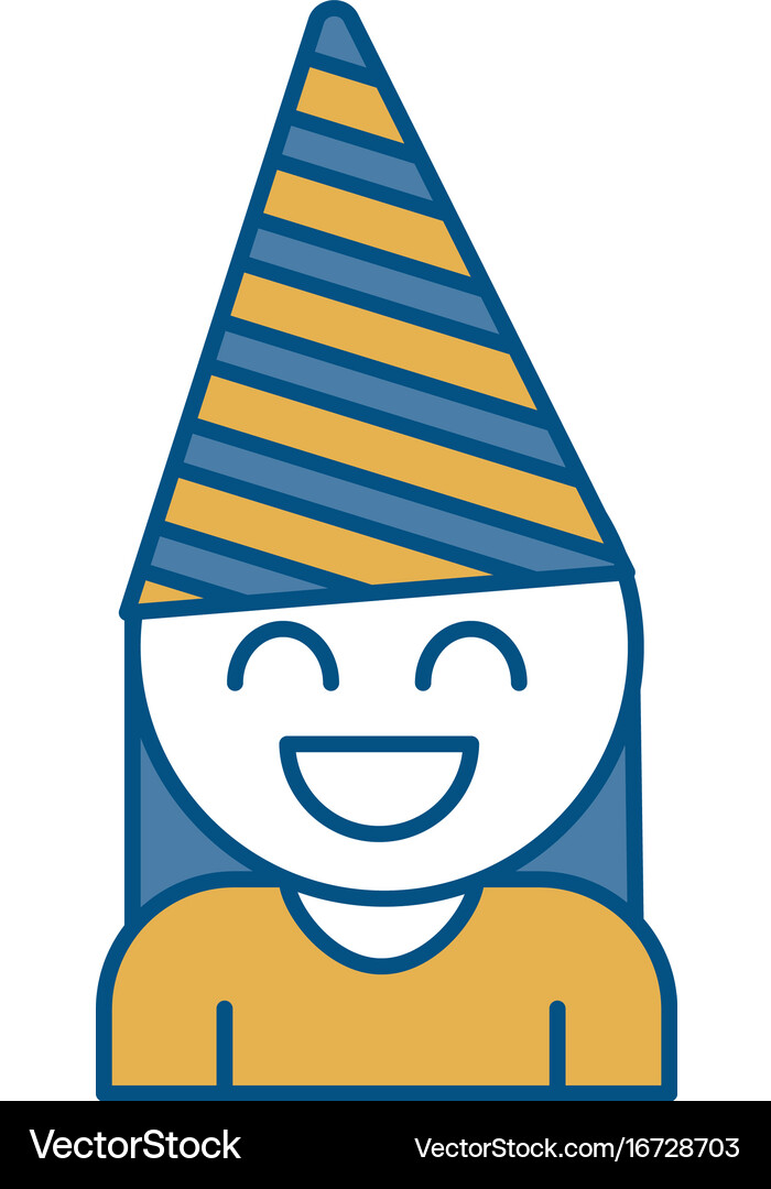 Girl with party hat icon Royalty Free Vector Image
