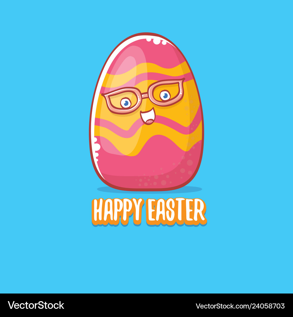 Happy easter cartoon greeting card with cute Vector Image