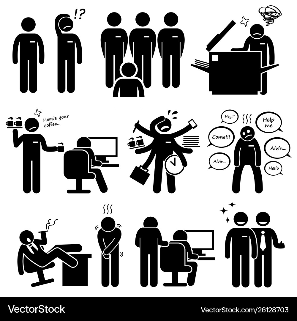 Intern internship new employee staff at office Vector Image